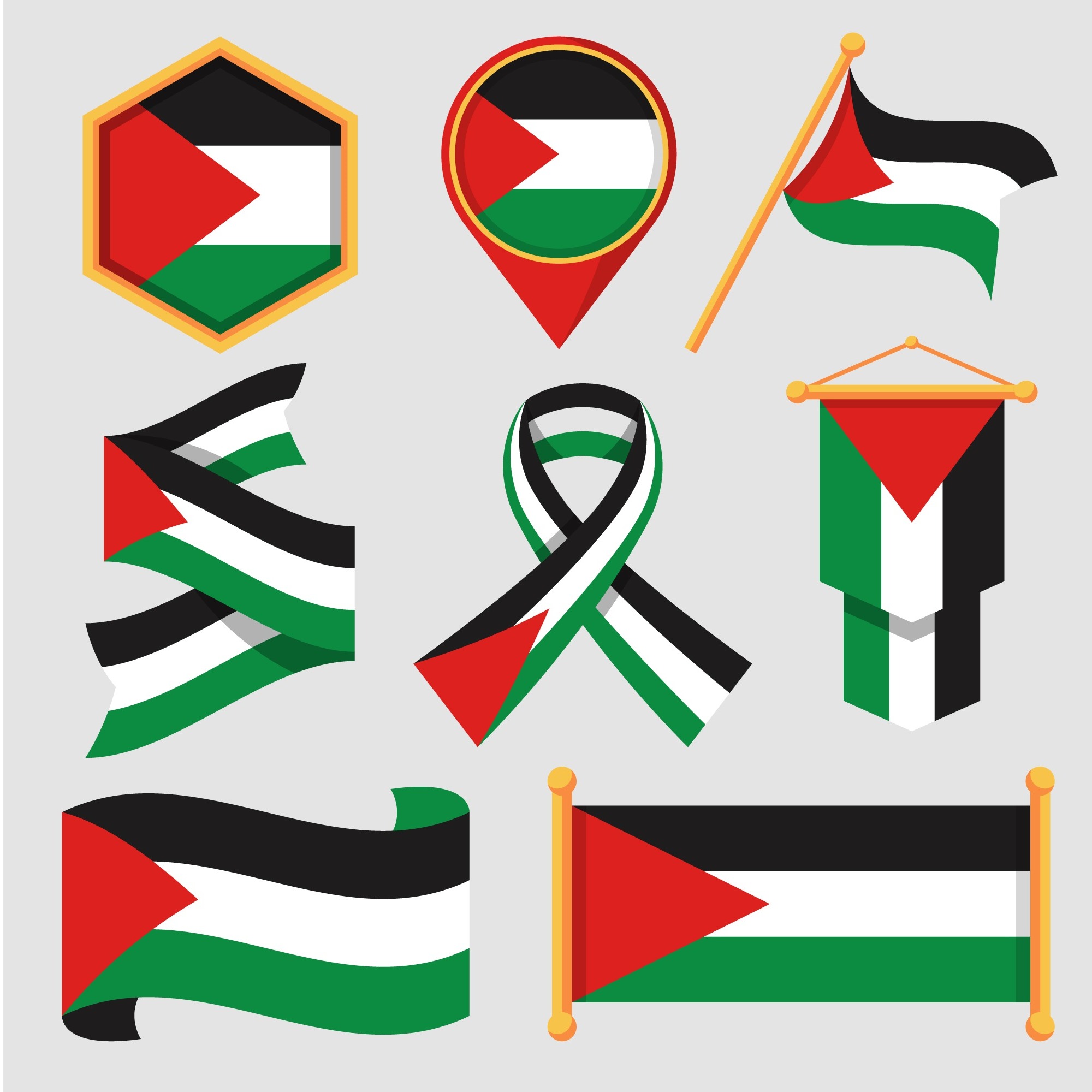 پرو تمپلیت فایل لایه باز پرچم فلسطین پرچم غزه شناسه Da 781230